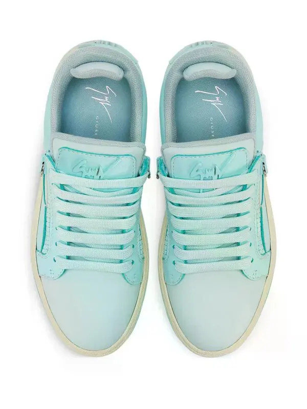 GIUSEPPE ZANOTTI Leather Panelled Sneakers - Blue