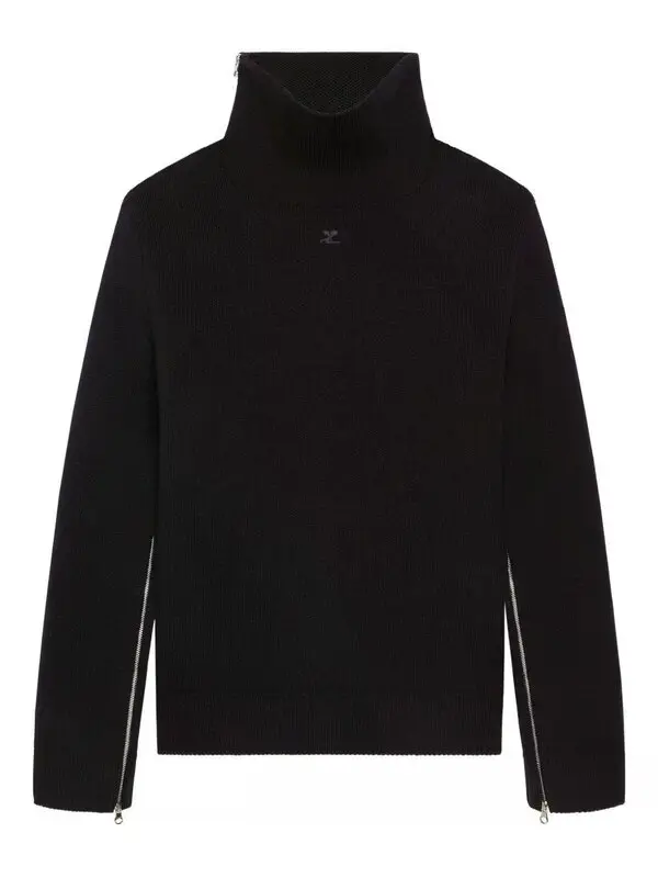 COURREGES Zip-detail Turtleneck Sweater