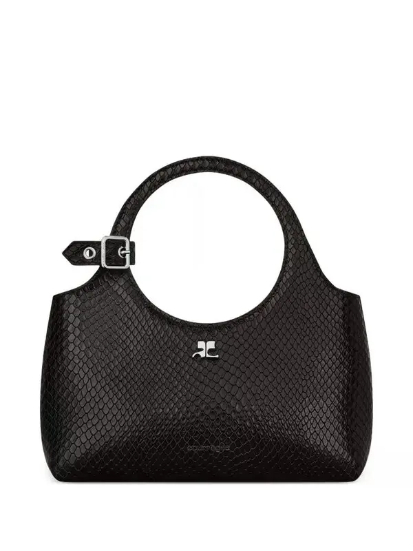 COURREGES Mini Holy Leather Shoulder Bag - Black