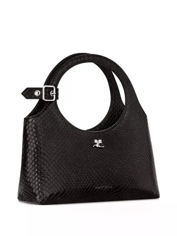 COURREGES Mini Holy Leather Shoulder Bag - Black