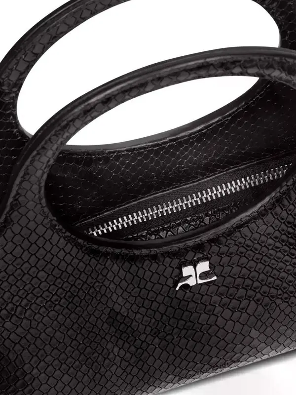 COURREGES Mini Holy Leather Shoulder Bag - Black