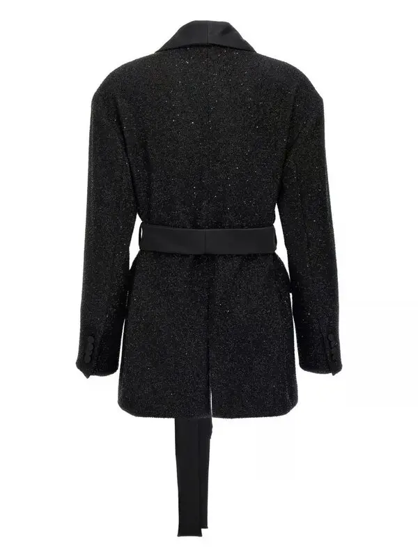 Max Mara Sequin-embellished Blazer With Shawl Collar