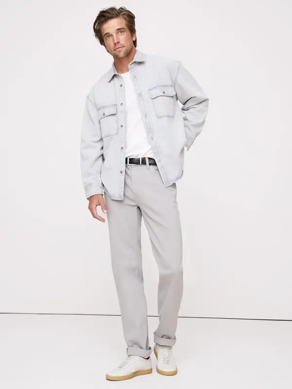 Banana Republic Straight Traveler Pant - Light Gray