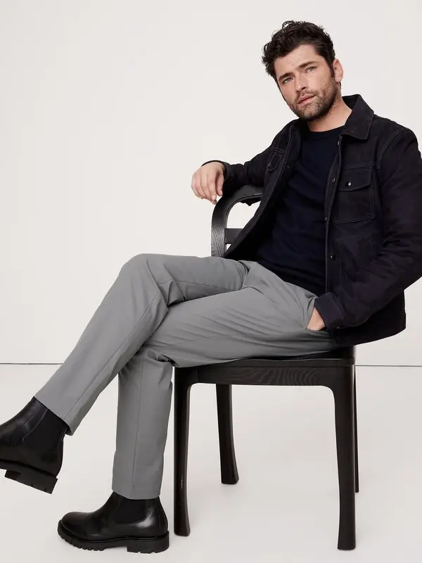 Banana Republic Athletic Slim Performance Pant - Gray