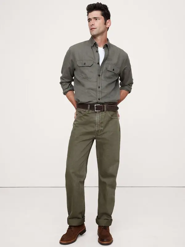 Banana Republic Straight Garment Dye Jean - Green Nori