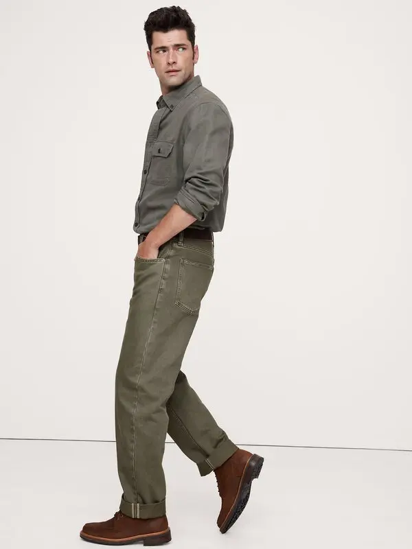 Banana Republic Straight Garment Dye Jean - Green Nori