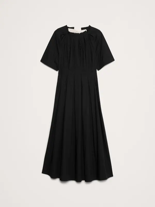 Banana Republic Cotton Poplin Maxi Dress In Black - 17% Off | Editorialist