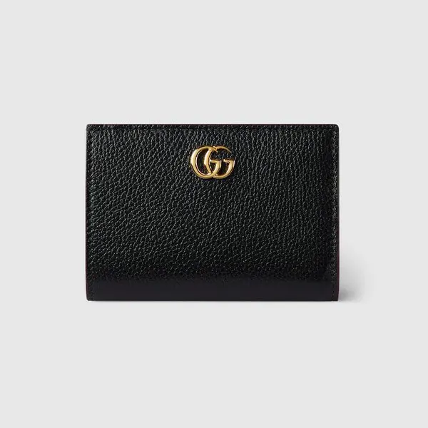 Gucci Bi-color Gg Marmont Small Wallet Leather - Black