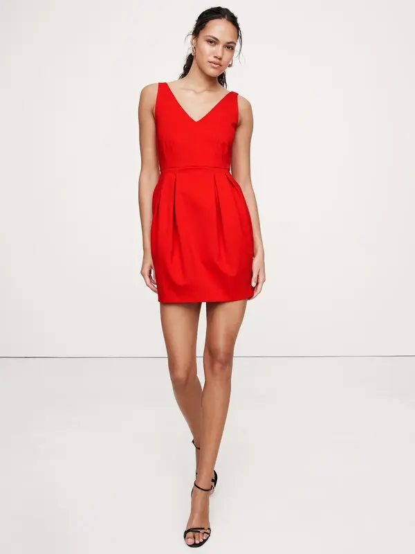 Banana Republic Everywhere Ponte Mini Dress - True Red