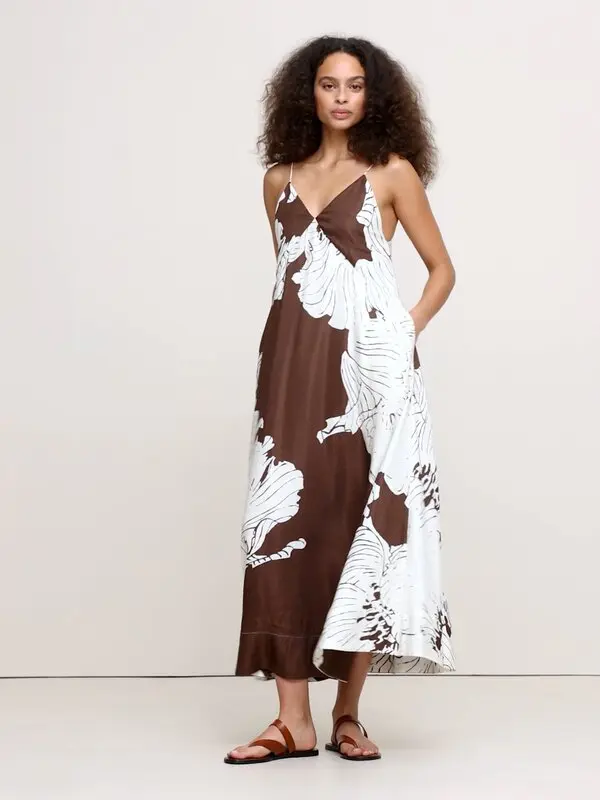 Banana Republic Viscose-Linen Maxi Dress In White - 61% Off | Editorialist