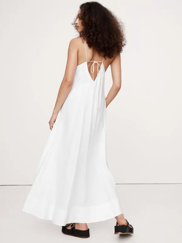 Banana Republic Viscose-Linen Maxi Dress In White - 61% Off | Editorialist