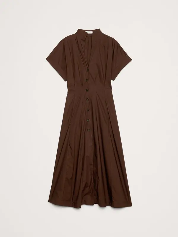 Banana Republic Cotton Poplin Shirt Dress - Espresso Brown | Editorialist