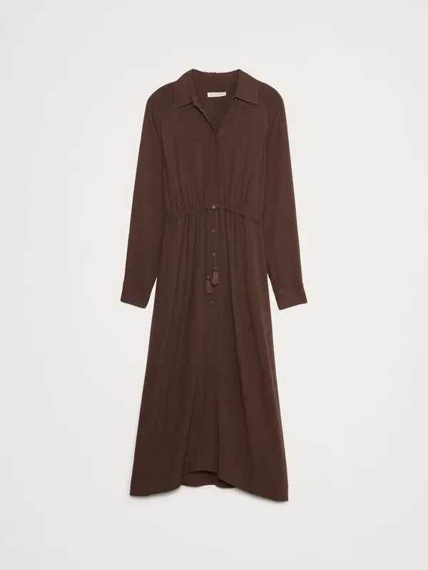 Gauze Shirt Dress - Espresso Brown