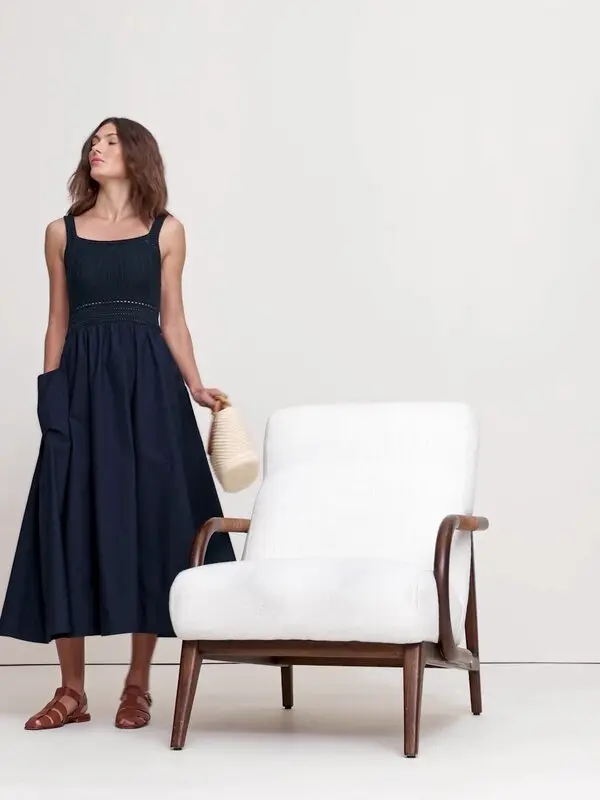 knee length dresses for ladies BANANA REPUBLIC Navy Blue Halter Dress Size 6