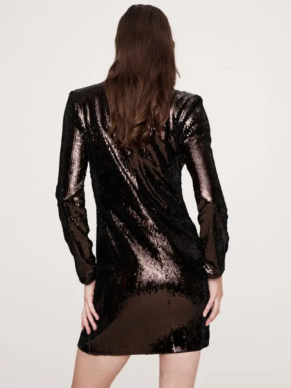 Banana Republic Stretch-Sequin Mini Dress In Chocolate Ganache Brown - 77%  Off | Editorialist
