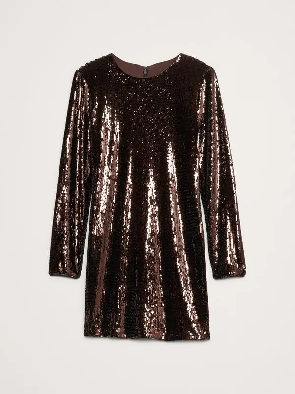 Banana Republic Stretch-Sequin Mini Dress In Chocolate Ganache Brown - 77%  Off | Editorialist
