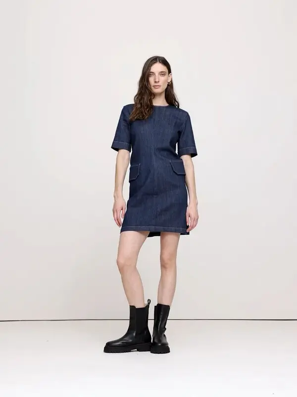 midi dress elegant Elegant Long Sleeve A-Line Midi Dress for Women – Soft Stretch Fabric –  FineLook main image 1