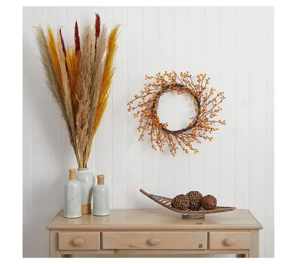 NEARLY NATURAL 24' Sweet Bitter Wreath - One-color