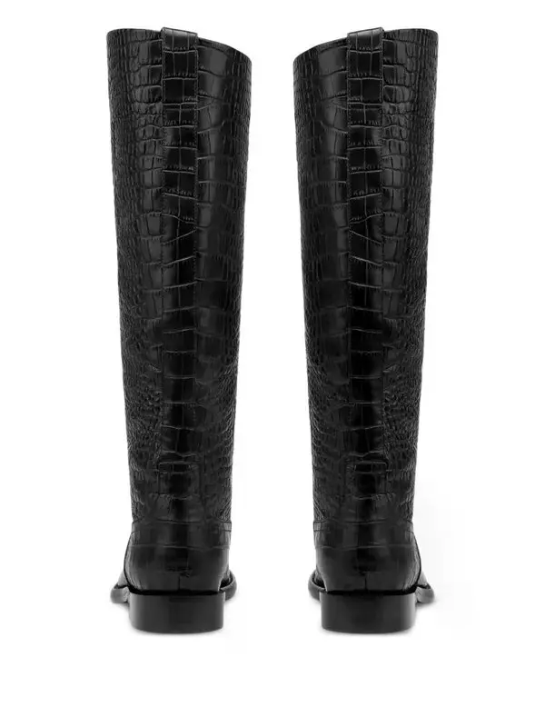 Paris Texas 20mm Montana Croc-embossed Leather Boots - Black