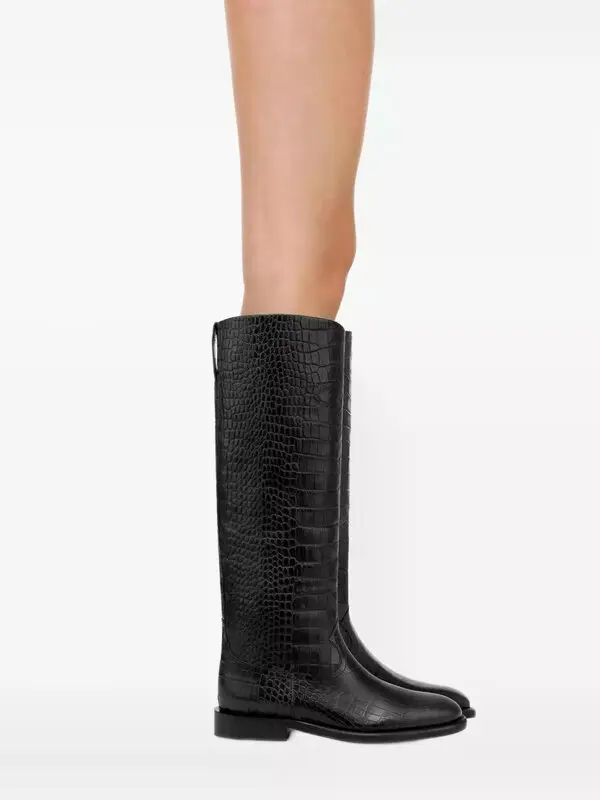Paris Texas 20mm Montana Croc-embossed Leather Boots - Black
