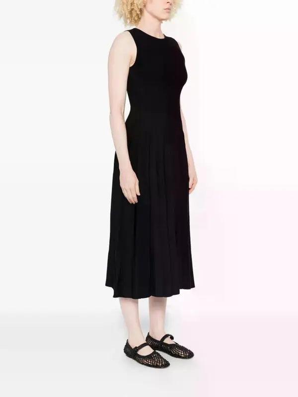 Staud Eluse Pleated Sleeveless Midi Dress