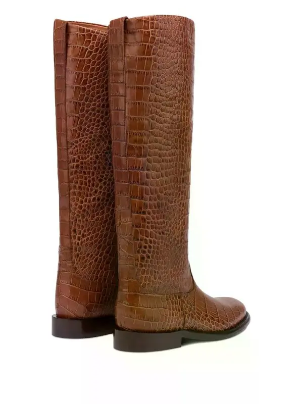 Paris Texas 20mm Montana Croco-embossed Leather Boots - Brown