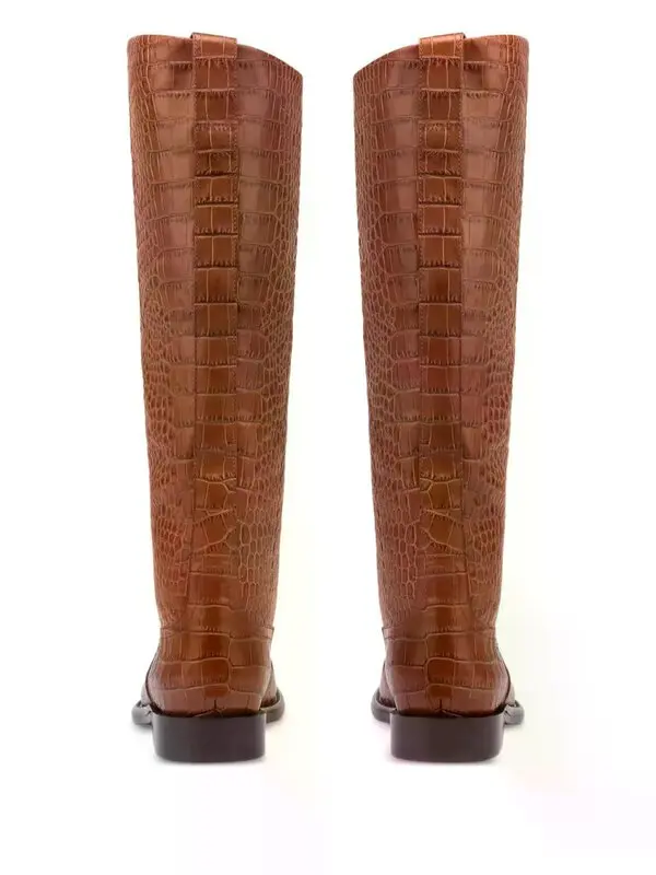 Paris Texas 20mm Montana Croco-embossed Leather Boots - Brown