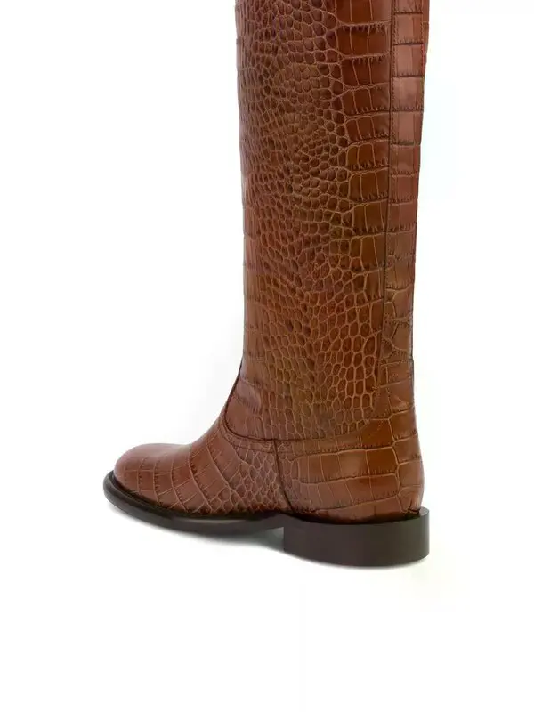 Paris Texas 20mm Montana Croco-embossed Leather Boots - Brown