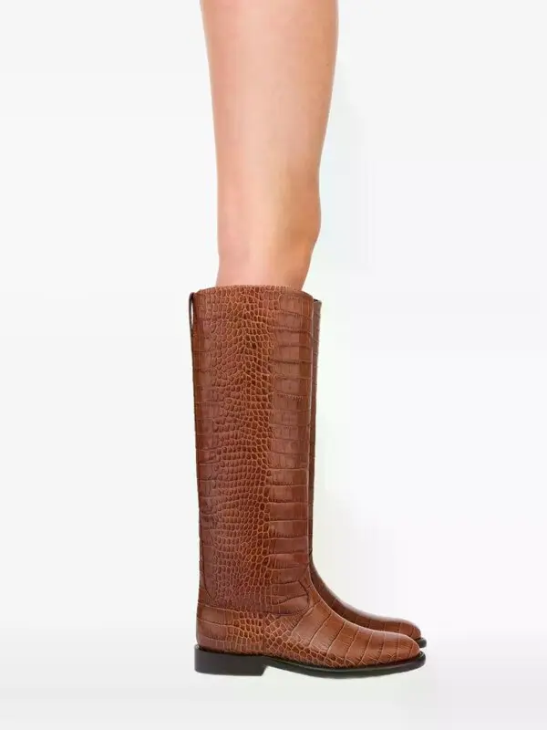 Paris Texas 20mm Montana Croco-embossed Leather Boots - Brown