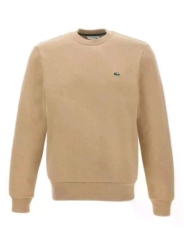 Lacoste Logo-patch Crew-neck Sweatshirt - Neutrals