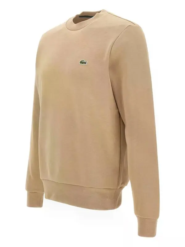Lacoste Logo-patch Crew-neck Sweatshirt - Neutrals