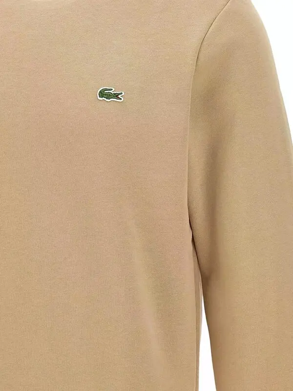 Lacoste Logo-patch Crew-neck Sweatshirt - Neutrals