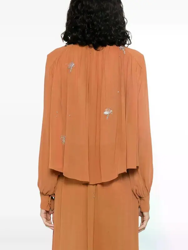 FORTE_FORTE Crystal-embellished Shirt - Brown