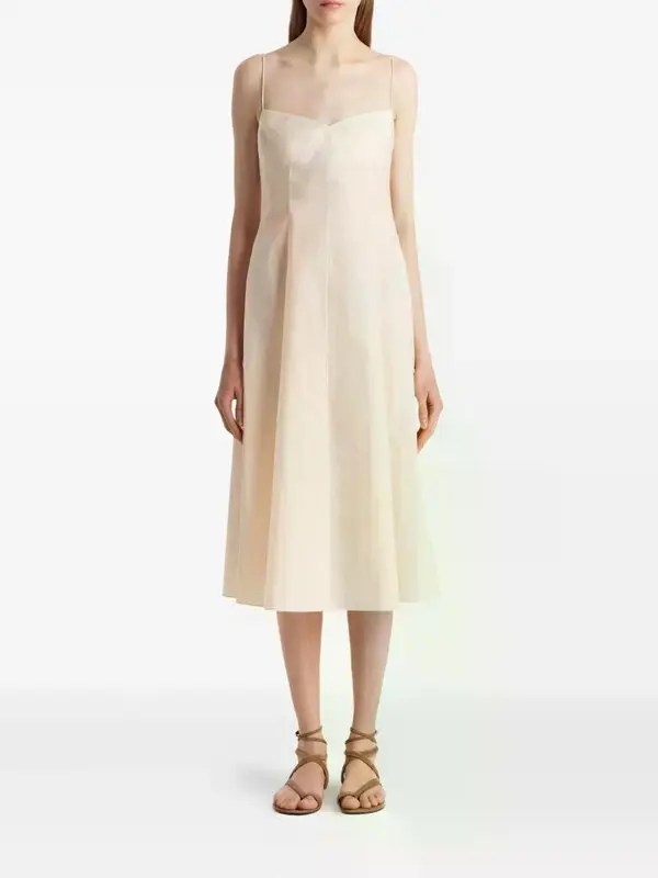 Khaite Isabella A-line Midi Dress - Neutrals