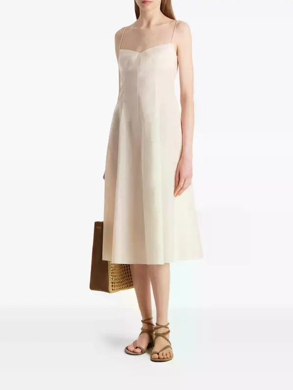 Khaite Isabella A-line Midi Dress - Neutrals
