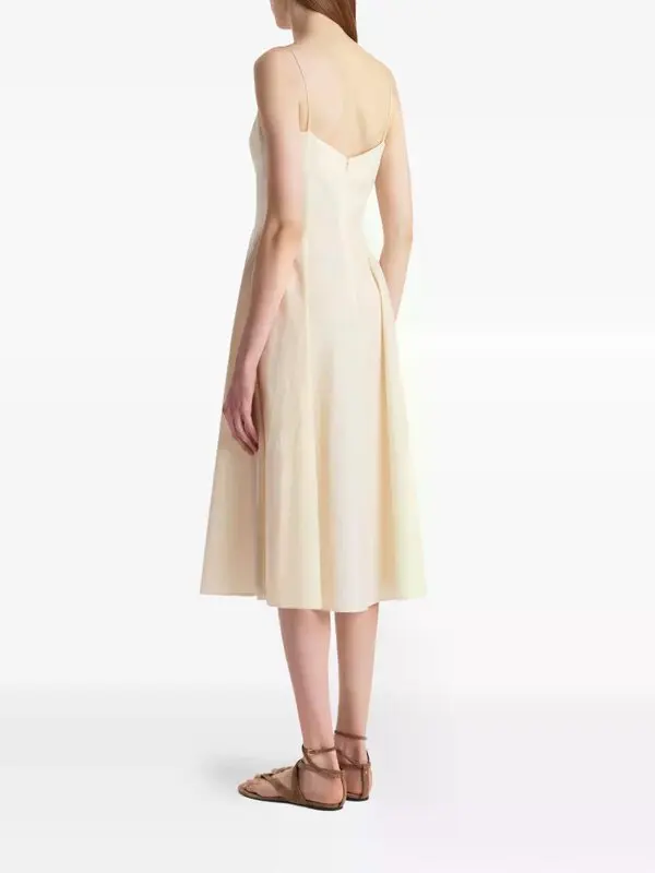 Khaite Isabella A-line Midi Dress - Neutrals