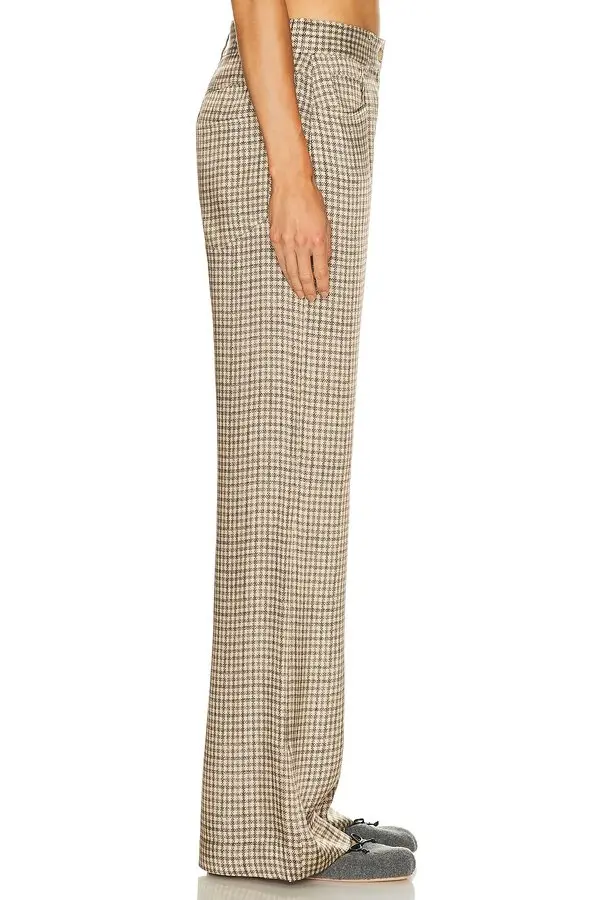 Acne Studios Poltana Fluid Check Pants - Beige