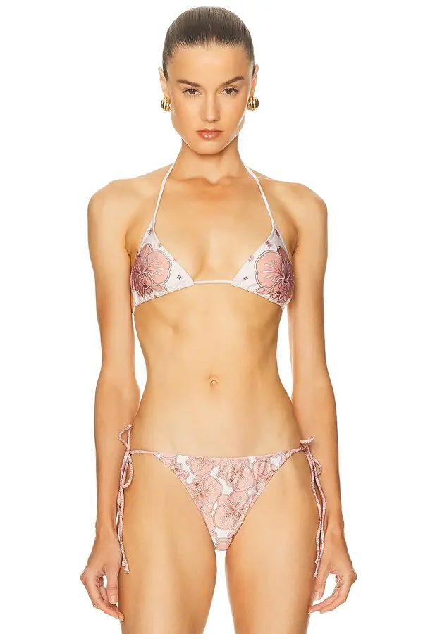 SHANI SHEMER Daphne Bikini Top - Pink Print