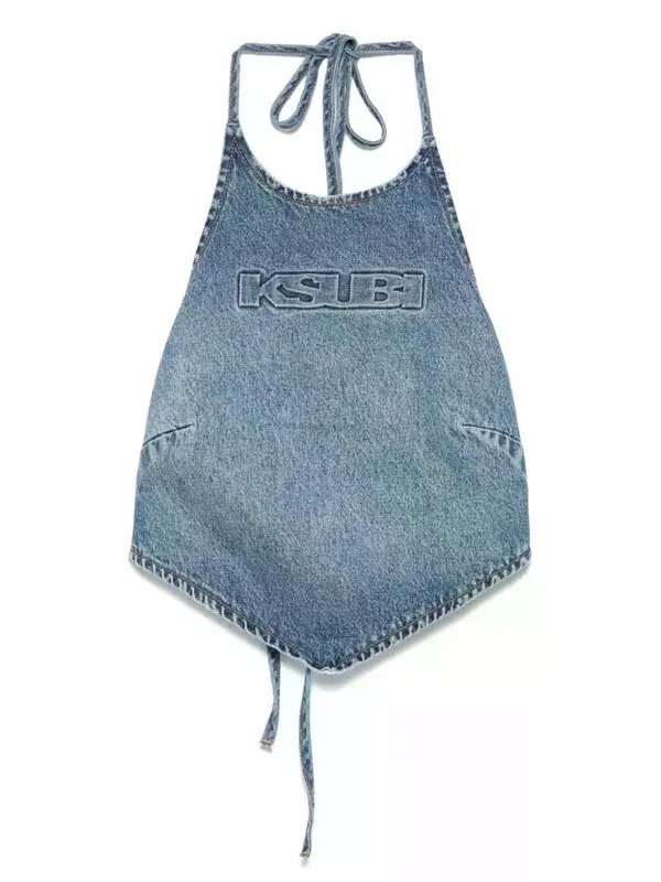 Ksubi Bolt Tie-neck Denim Top