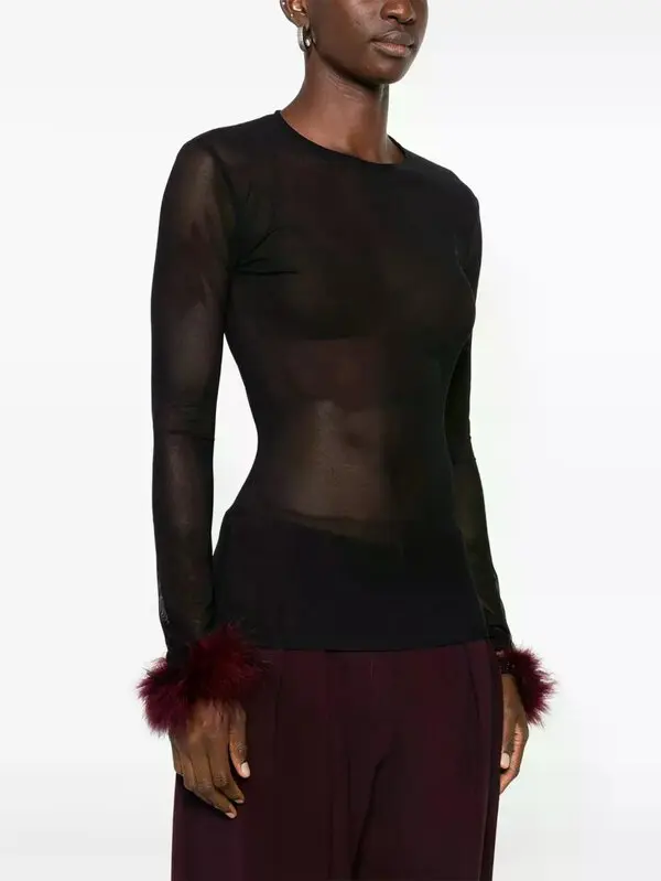 MUGLER Mesh-panel Top - Black