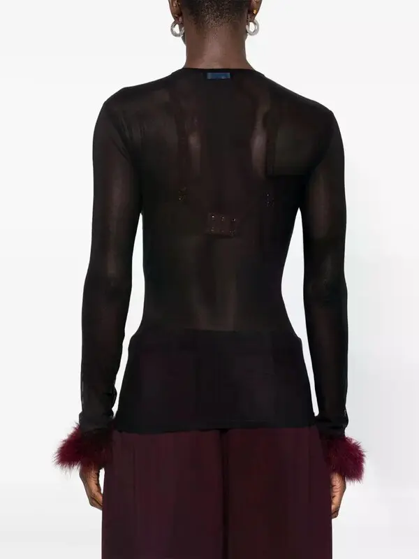 MUGLER Mesh-panel Top - Black