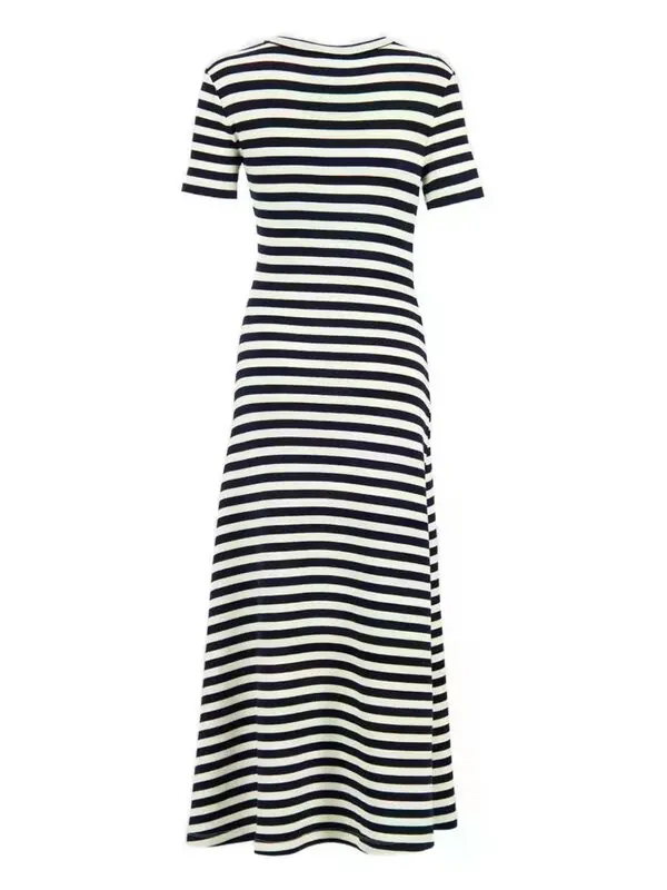 Rabanne Striped Gathered Midi Dress