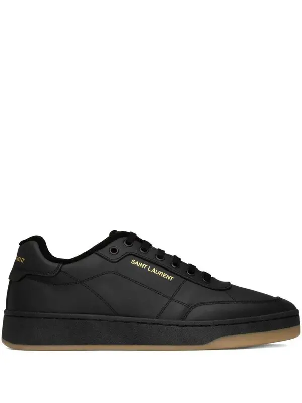 Saint Laurent Sl/61 Leather Logo Sneakers - Black