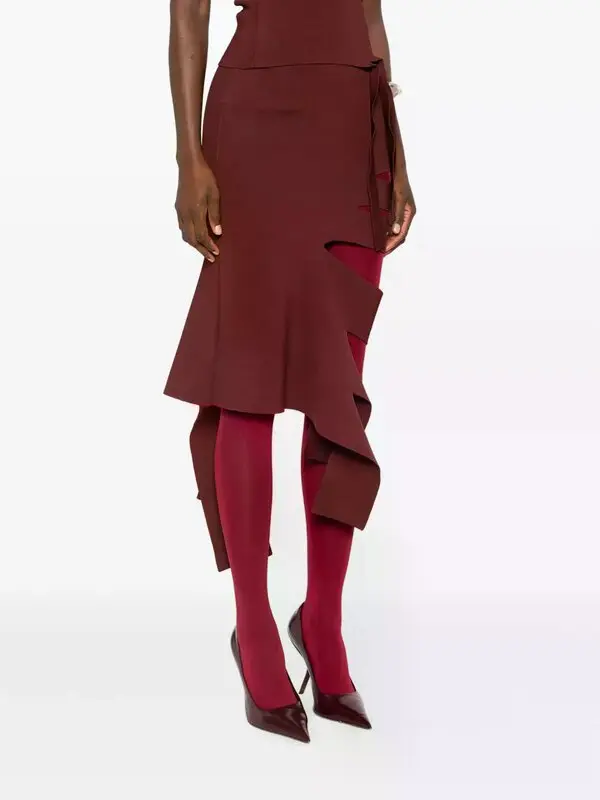 MUGLER Cut-out Asymmetric Skirt - Red
