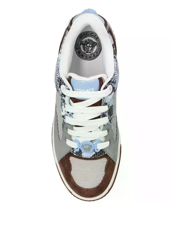 Versace Greca Snakeskin-effect Sneakers