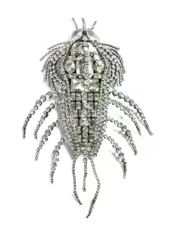 Valentino Garavani Rhinestone Lobster Brooch - Silver