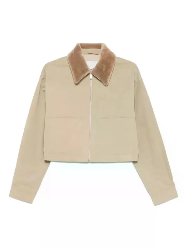 Nanushka Zip-up Jacket With Faux Fur Collar