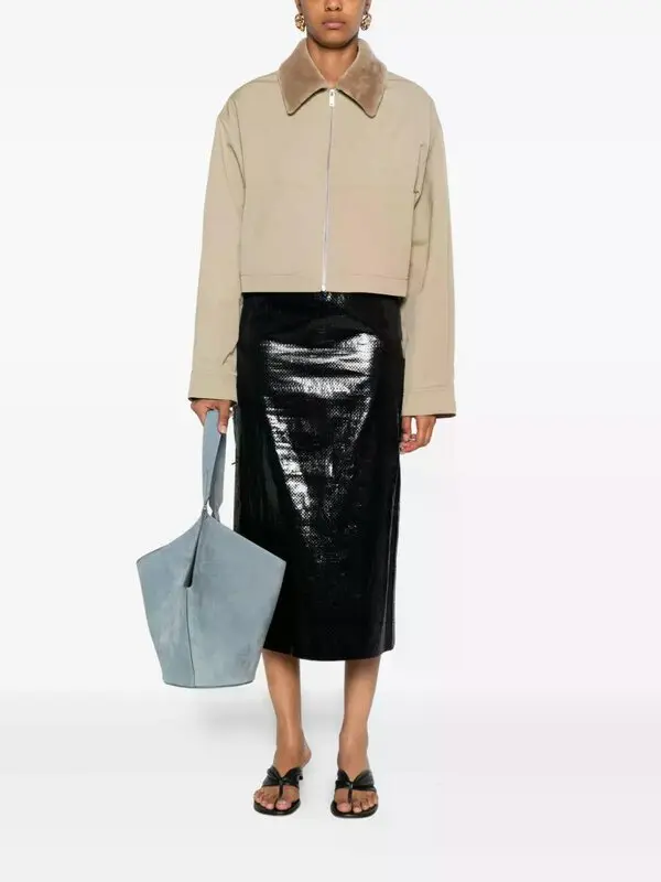 Nanushka Zip-up Jacket With Faux Fur Collar