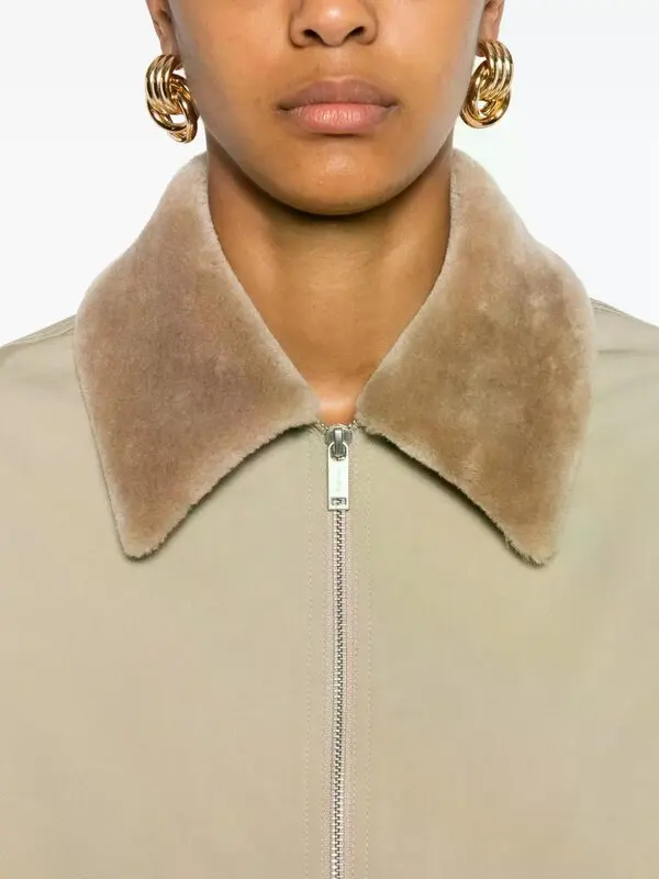 Nanushka Zip-up Jacket With Faux Fur Collar
