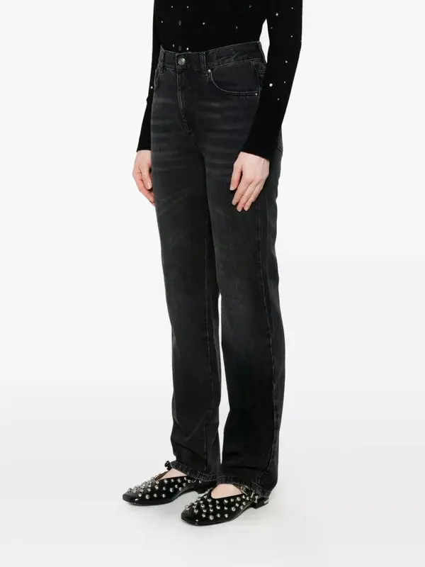 Marella Straight Leg Jeans With Leather Pockets